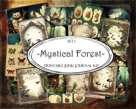 Mystical Forest Junk Journal Kit Junk Journal Supplies Junk Journal