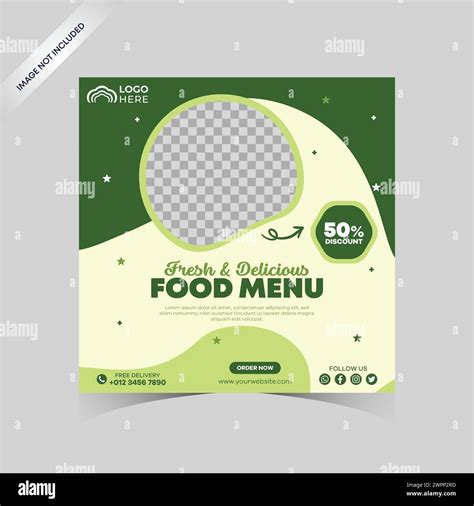 Social Media Food Template Restaurant Social Media Banner Template For