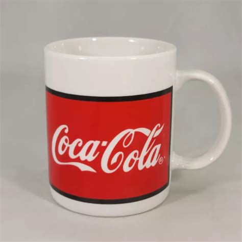 Vintage Gibson 1996 Coca Cola Ceramic Logo Red Coffee Mugcup £392