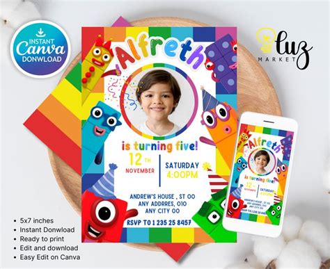 Numberblocks Invitation Number Blocks Invitation Numberblocks Birthday