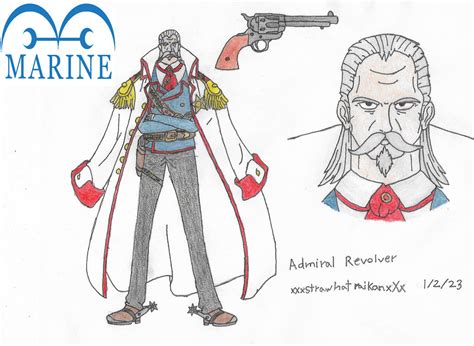 One Piece Marine Oc Admiral Revolver In Color By