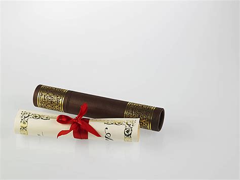 Red Scroll Container And Certificate Academic Certificate Container