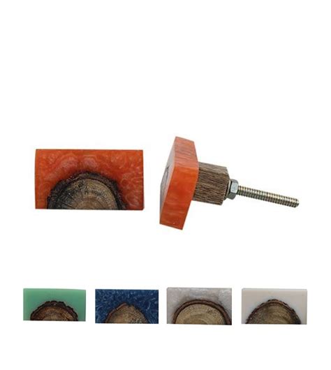 Bouton de meuble Vintage géométrie or et bois Boutons Mandarine