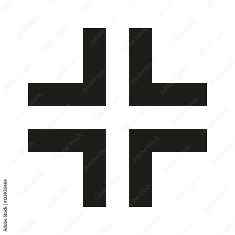 Gamma Cross Icon Black Silhouette Ancient Christian Sign Raster