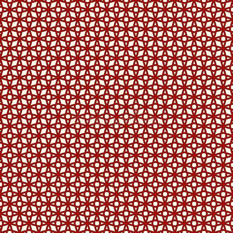 Red Color Seamless Pattern With Stylized Repeating Stars Tracery Geometric Ornament Stock