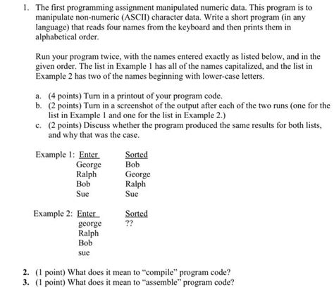 Solved 1 The First Programming Assignment Manipulated