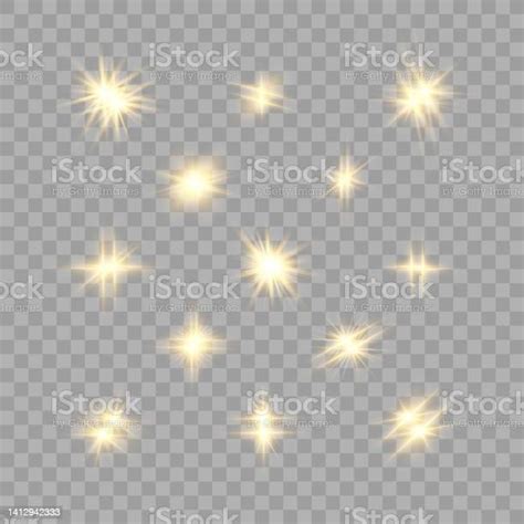 Glow Isolated Light Effect Set Lens Flare Explosion Glitter Line Sun