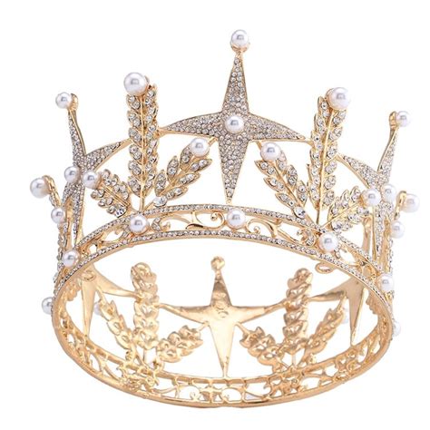 Big Hot European Golden Stars Wheats Royal Crowns Rhinestones Queen