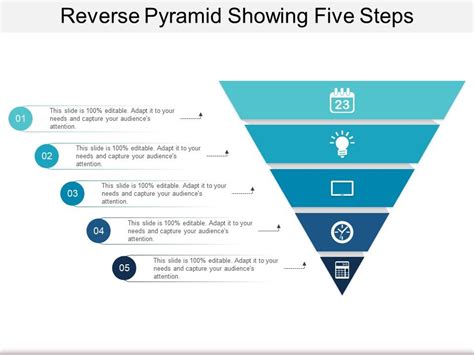 Reverse Pyramid Showing Five Steps Powerpoint Slide Clipart Example Of Great Ppt
