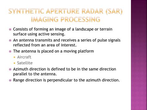 PPT Synthetic Aperture Radar SAR Image Formation Using Hardware System TMS C And