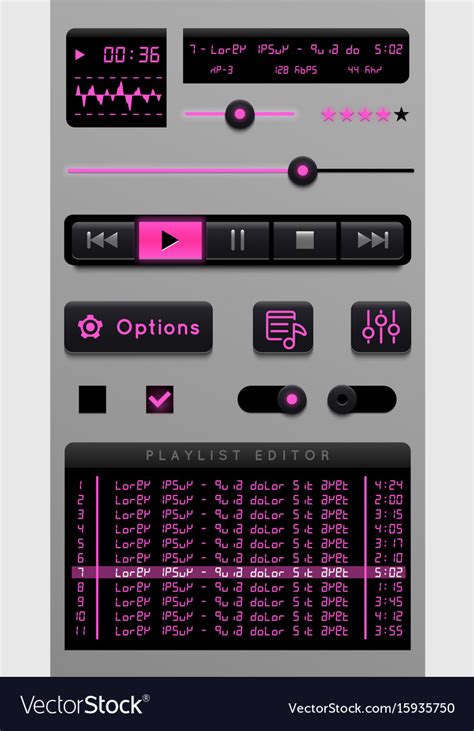 Audio Player Template Royalty Free Vector Image