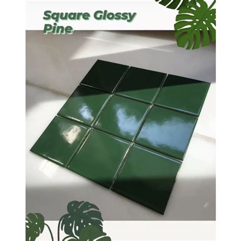 Jual Mossaic Mozza Square Glossy Pine Mozaik Keramik Hijau Shopee