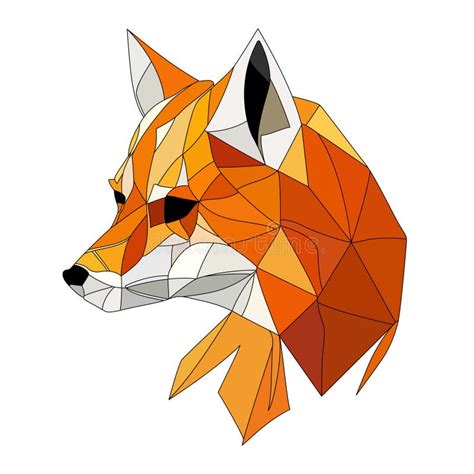 Fox Logo Design Abstract Colorful Polygon Fox Head Stock Vector