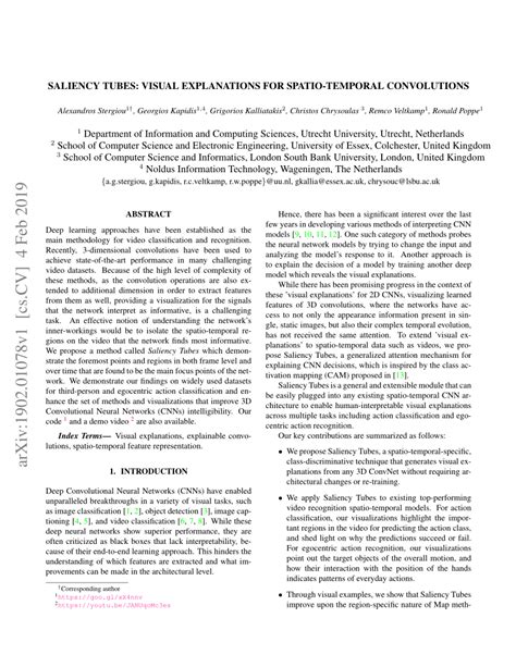 Pdf Saliency Tubes Visual Explanations For Spatio Temporal Convolutions