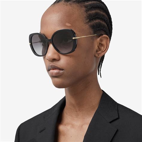 Icon Stripe Detail Square Frame Sunglasses In Black Women Burberry