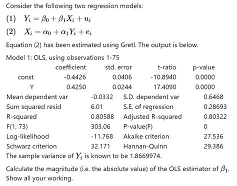 solved consider the following two regression models 1 yi Î²0
