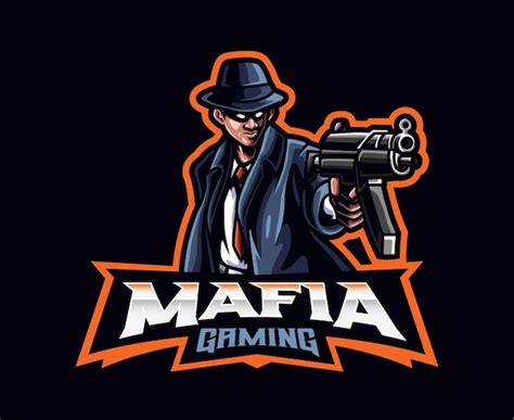 Дизайн логотипа талисмана мафии Премиум векторы