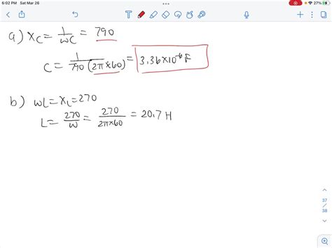 Solved The 60 Hz Ac Source Of The Series Circuit Shown In The Figure Has Voltage Amplitude Of