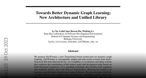 Paper Page Towards Better Dynamic Graph Learning New Architecture