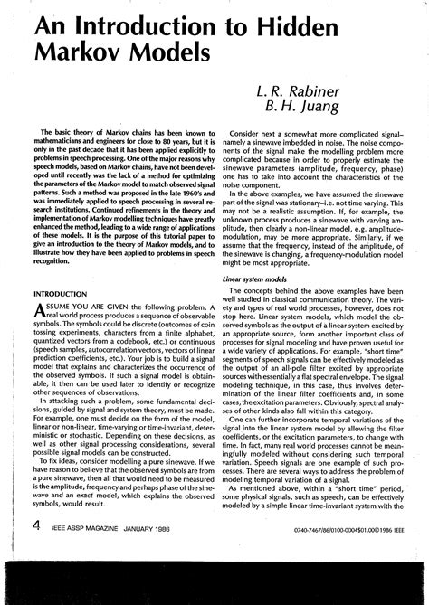 An Introduction To Hidden Markov Modelsword文档在线阅读与下载无忧文档