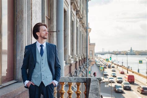 Premium Photo Portrait Stylish Man In Suit Posing