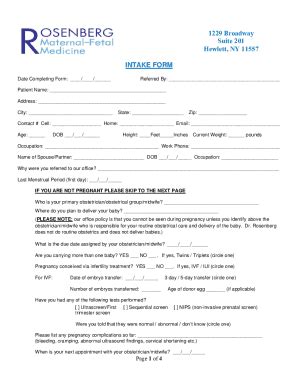 Fillable Online 1229 Broadway Suite 201 Hewlett NY 11557 INTAKE FORM