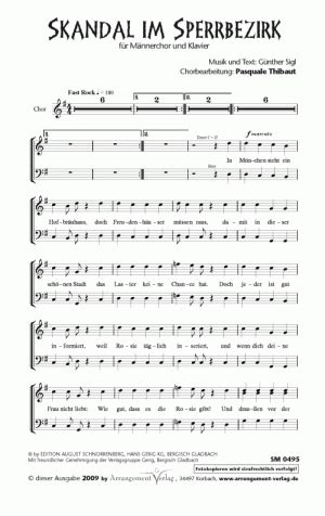 Skandal im Sperrbezirk Chornoten für Männerchor 3 stimmig TTB Klavier