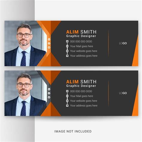 Premium Vector Modern Email Signature Design Vector File Layout Template