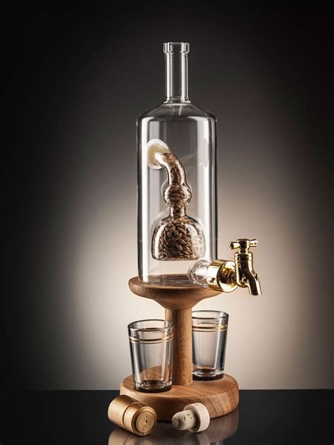 Empty Barley Tap Refillable Decanter And Whisky Glasses 350ml
