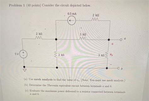 Solved Problem 1 40 Points Consider The Circuit Depicted