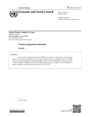 Fillable Online The Country Programme Document CPD For Uganda Is