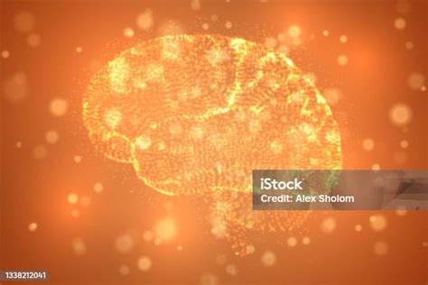 벡터 추상적 인 인간의 뇌는 색깔의 배경에 빛나는 점에서 데이터에 대한 스톡 벡터 아트 및 기타 이미지 데이터 의사소통