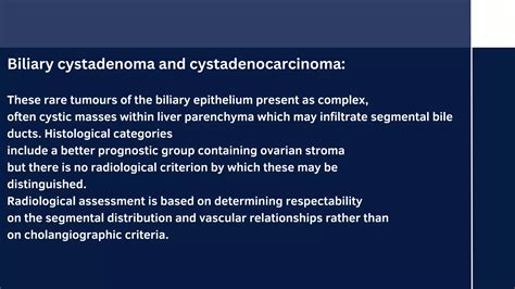 Biliary Tract Tumours Cholangiocarcinoma Cystadenoma Cystadenocarcinoma
