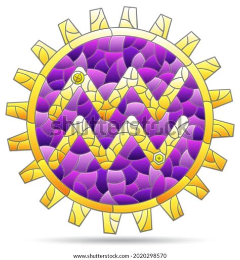 Illustration Style Stained Glass Window Zodiac Stock Vector Royalty
