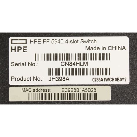 Hpe Flexfabric 5940 4 Slot Switch Front To Back 48x Sfp 10gbe 20x