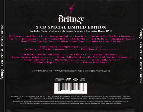Car Tula Trasera De Britney Spears Britney 2 Cd Special Limited