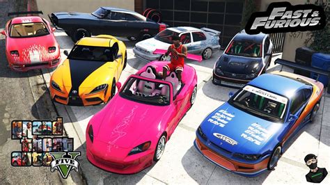 Gta 5 Stealing Fast And Furious Cars With Franklin Real Life Cars