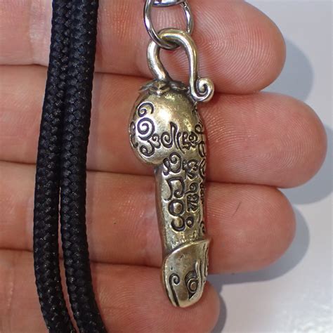 Brass Penis Necklace Erotic Jewelry Penis Charm Amulet Penis Etsy