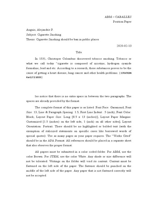 Position Paper Layout Pdf