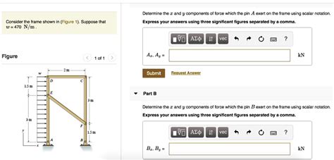 Consider The Frame Shown In Figure 1 Suppose That W 470 Nm Determine The X And Y