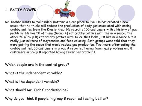 Spongebob Scientific Method Worksheet E