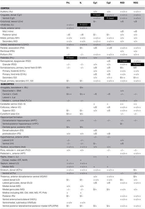 Summary Of Seed Correlation Analysis Results In The Control Mice Download Scientific Diagram
