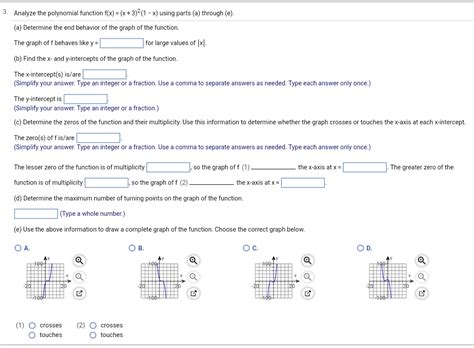 solved 3 analyze the polynomial function f x x 3 2 1−x