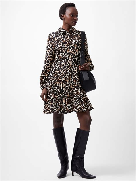 Leopard Print Swing Dress Multi French Connection Uk