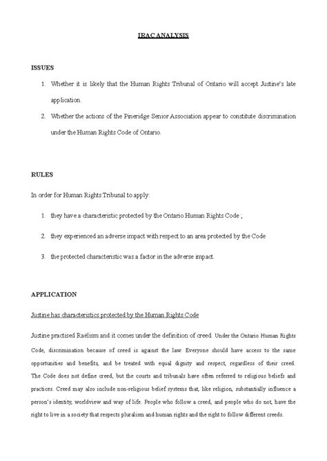 Irac Analysis Writ Assignment Irac Analysis Issues Whether It Is