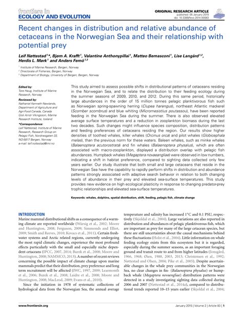 PDF Recent Changes In Distribution And Relative Abundance Of