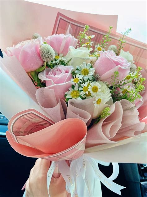 Gingham Theme Checker Roses Bouquet Any Color Hobbies Toys