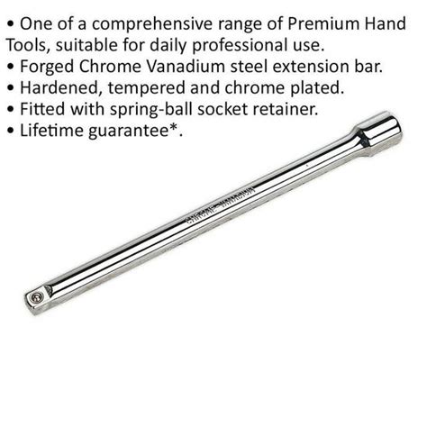Hand Tools 200mm Forged Steel Extension Bar 3 8 Sq Drive Spring