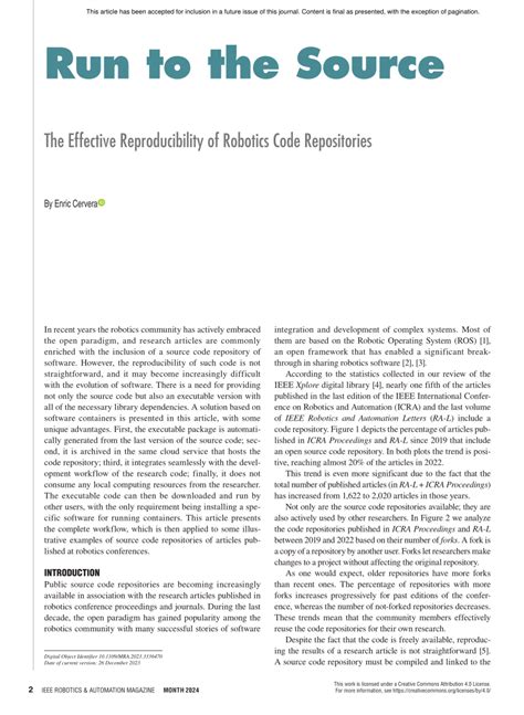 Pdf Run To The Source The Effective Reproducibility Of Robotics Code