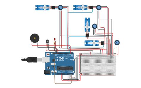circuit design brazo robotico tinkercad